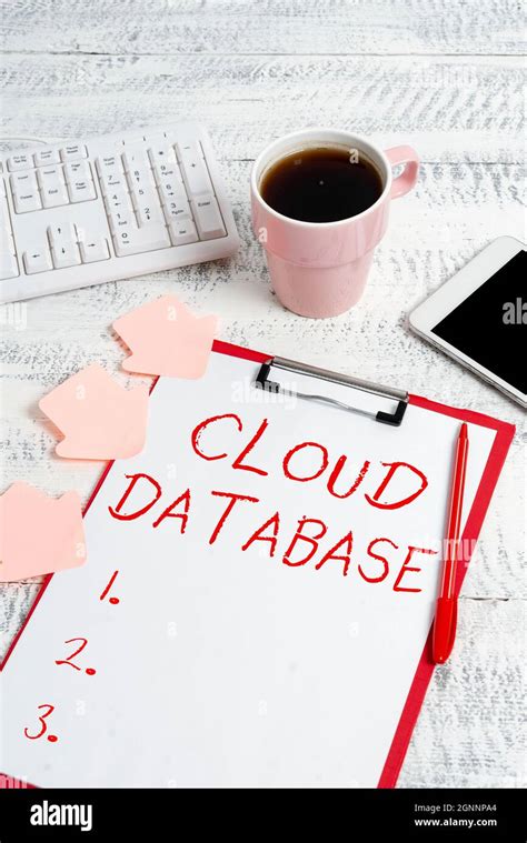 Text Sign Showing Cloud Database Word For Optimized Or Built For A