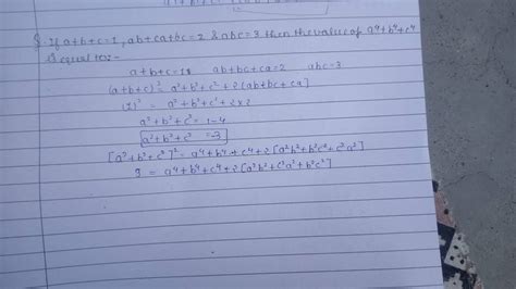If Abc1abcabc2andabc3 Then Thevalue Of A4b4c4 Is Equal To
