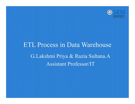 ETL Process In Data Warehouse