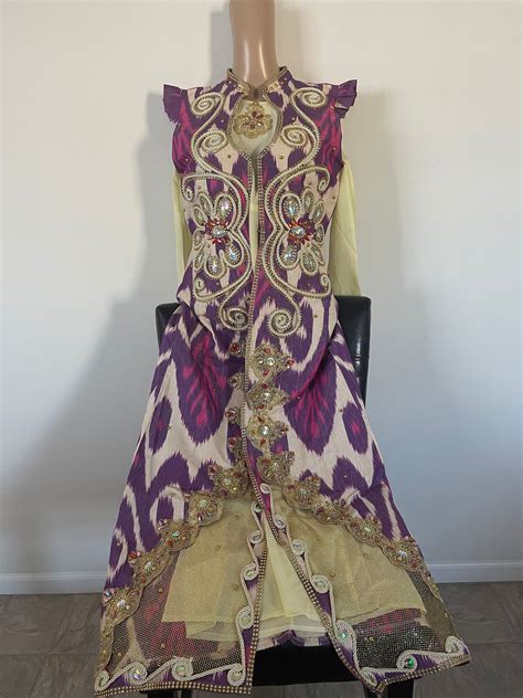 Traditional Uzbek Adras Dress Set Etsy