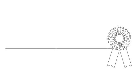 하나의 연속 선 그리기에서 Rosette Stamp 상 배지 간단한 선형 스타일의 고급 품질 제품 및 높은 보증 개념 또는 로고 및 분배기 편집 가능한 스트로크 낙서 벡터