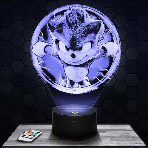 Sonic The Hedgehog 3d Led Lamp With Base Of Your Choice Pictyourlamp