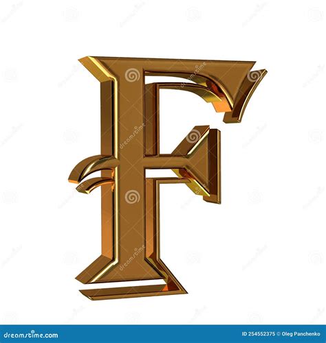 Symbol 3d Made Of Gold Letter F Stock Vector Illustration Of Letter
