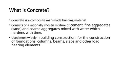 Concrete Composition And Classification Of Concrete Pptx