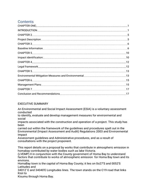 Esia Proect Stephen Njuguna T056 01 2149 2019 Pdf Sewage Treatment