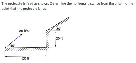 Solved The Projectile Is Fired As Shown Determine The Chegg
