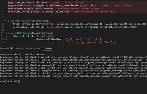 Flask Modulenotfounderror No Module Named Flaskwtf Using Virtual