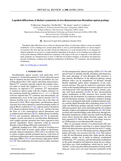 Pdf Lopsided Diffractions Of Distinct Symmetries In Two Dimensional