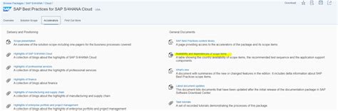 Solved How To Get An Overview With Scope Items And Applic Sap Community
