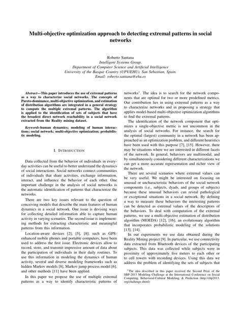 Pdf Multi Objective Optimization Approach To Detecting Extremal