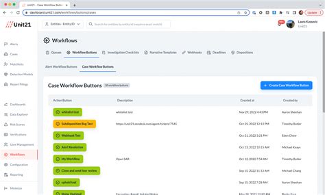 how to create a case workflow button