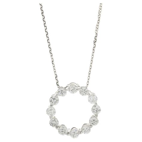 18 Karat White Gold Diamond Circle Necklace For Sale At 1stdibs