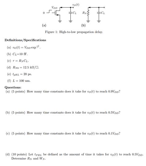 Solved Vo T VDD TIT 0 CL RN A B Figure 1 High To Low Chegg Com