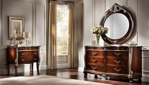 Elegant Dresser With Glass Knobs Premium Ai Generated Image