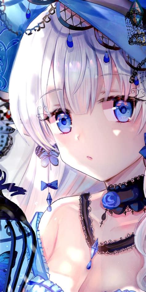 Обои на рабочий стол Аниме Голубые Глаза Оригинал Седые Волосы 965736 для ПК