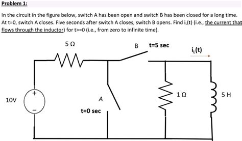 Solved In The Circuit In The Figure Below Switch A Has Been Open And