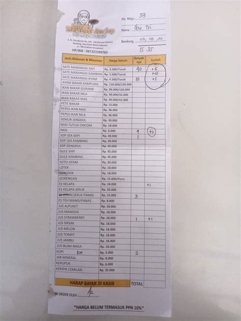 Menu At Sate Maranggi Dan Sop Hj Maya Pasteur Restaurant Bandung Menu At Sate Maranggi Dan Sop Hj Maya Pasteur Restaurant Bandung