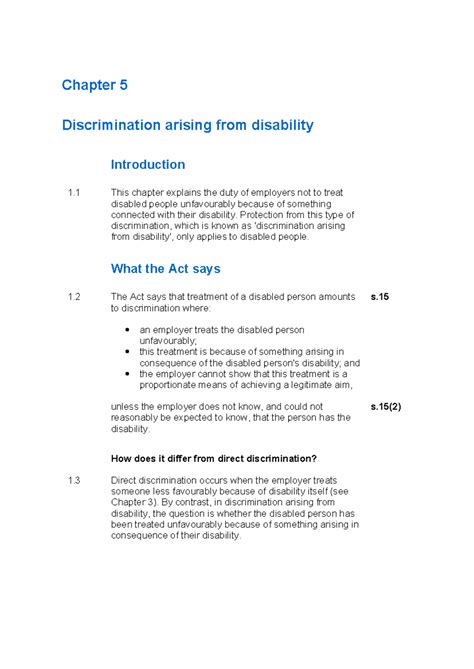 Emp Stat Code Of Practice Chapter 5 Discrimination Arising From Disability Introduction 1 This