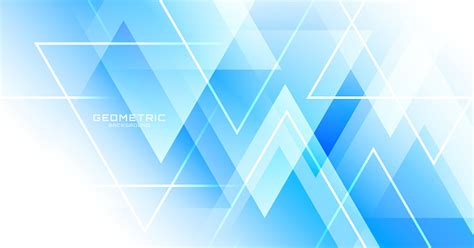 블루 테크노 추상 배경은 빛나는 삼각형 효과 장식으로 밝은 공간에 겹칩니다 기하학적 스타일의 미니멀 배너 현대 그래픽 디자인 요소 과학 개념 웹 전단지 카드 또는 브로셔