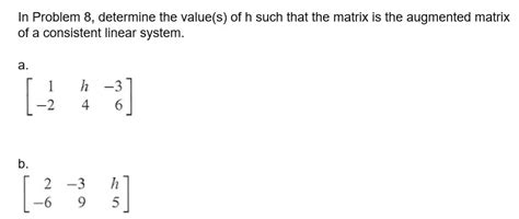 Solved In Problem 8 Determine The Values Of H Such That