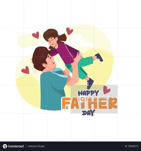 Father Lifting His Daughter Animation Download  Lottie Json For