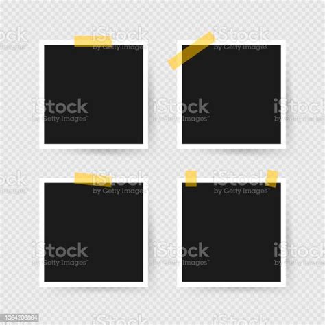 투명 한 배경에 격리 된 접착제 테이프사진 프레임의 집합입니다 벡터 일러스트레이션 0명에 대한 스톡 벡터 아트 및 기타 이미지 0명 검은색 공란 Istock