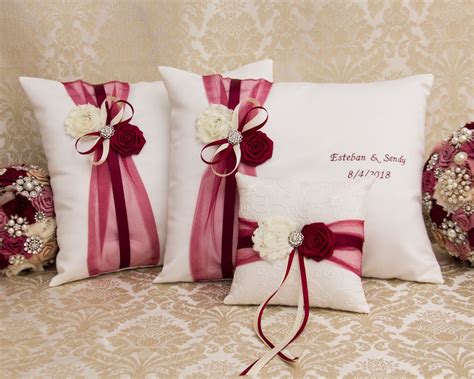 Set De 2 Almohadas De Rodillas De Boda Ceremonia Con Etsy Ring