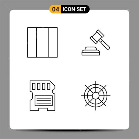 Modern Grid Vector Png Images Set Of 4 Modern Ui Icons Symbols Signs