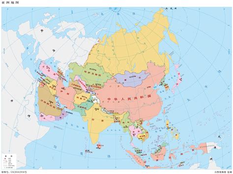 亚洲地图 2025各国家高清版可放大