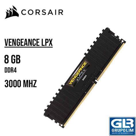 MEMORIA RAM CORSAIR VENGEANCE LPX 8GB DDR4 3000 MHZ CMK8GX4M1D3000C16 Grupo Lim