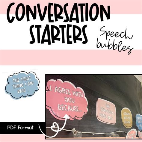 Conversation Starter Speech Bubbles Classroom Community And Morning Meeting