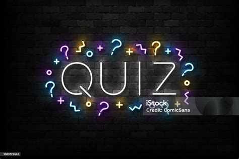 현실적인 벡터 템플릿 장식과 벽 바탕에 취재에 대 한 퀴즈 로고의 네온 사인 고립 물음표에 대한 스톡 벡터 아트 및 기타 이미지 물음표 네온 경쟁 Istock