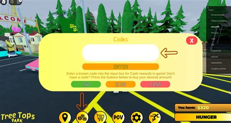 Tree Tops Theme Park Codes Roblox