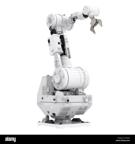 3d Rendering Robotic Arm On White Background Stock Photo Alamy
