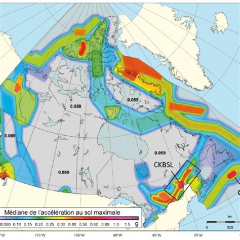 Map Of Peak Ground Acceleration In Firm Ground For A 250 Years