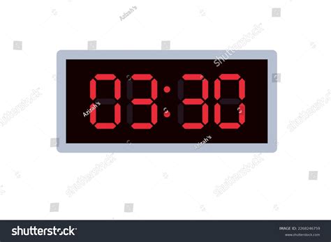 Vector Flat Illustration Digital Clock Displaying Stock Vector Royalty