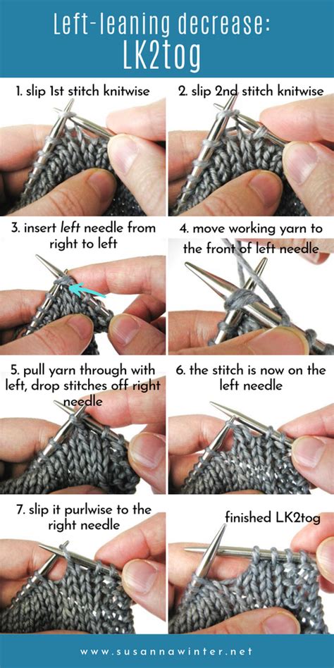 7 Ways To Knit A Left Leaning Decrease Tutorial Knitting Tutorial