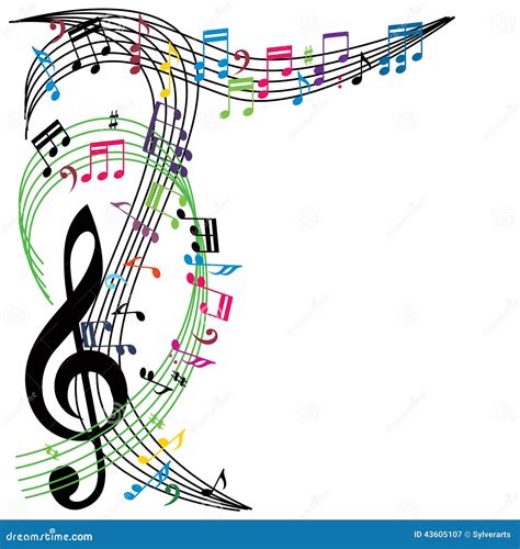 Music Notes Background Stylish Musical Theme Composition Vecto Stock