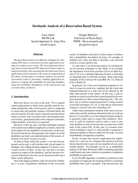 Stochastic Analysis Of A Reservation Based System Ieee Conference