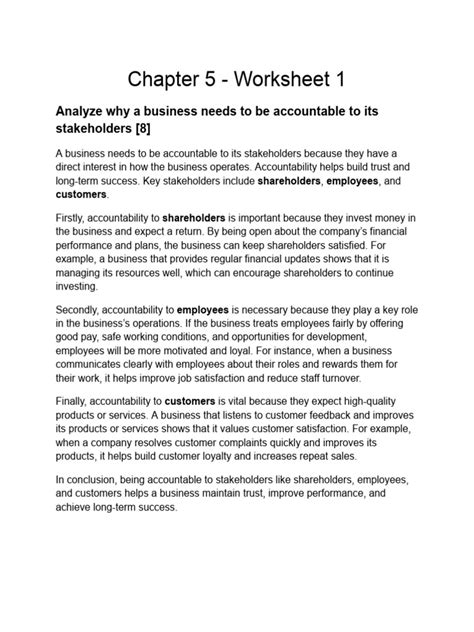 Chapter 5 Worksheet 1 1 Pdf Employment Profit Economics