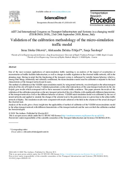 Pdf Validation Of The Calibration Methodology Of The Micro Simulation