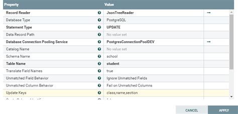Nifi Putdatabaserecord To Update A Table With Where Condition Stack