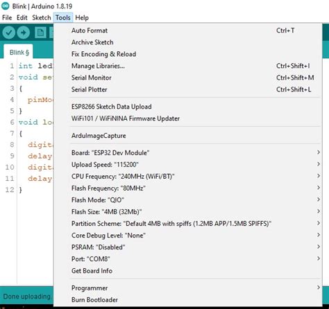 Esp32 Blink Code For Arduino Ide