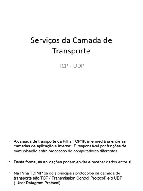 Conexão Modelo Tcp Udp Pdf Protocolo De Controle De Transmissão