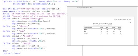 Ods Rtf Columns Too Wide Sas Support Communities