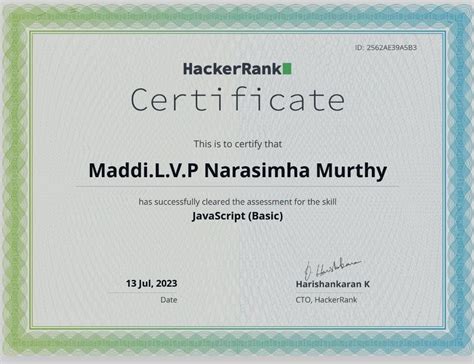 l v p narasimha murthy maddi on linkedin javascript hackerrank