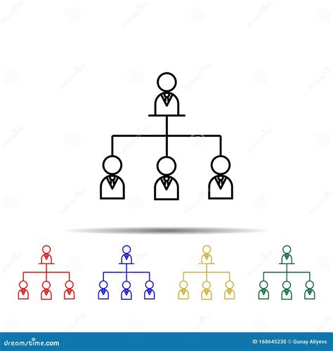 Organizational Chart Line Multi Color Style Icon Simple Thin Line Outline Vector Of Team Work