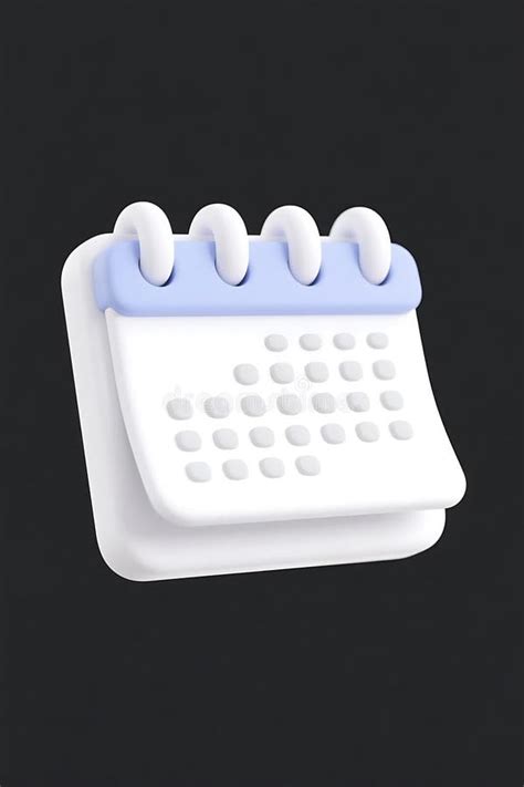 3d Cartoon Calendar Icon With Soft Pages And Rounded Corners Stock Illustration Illustration