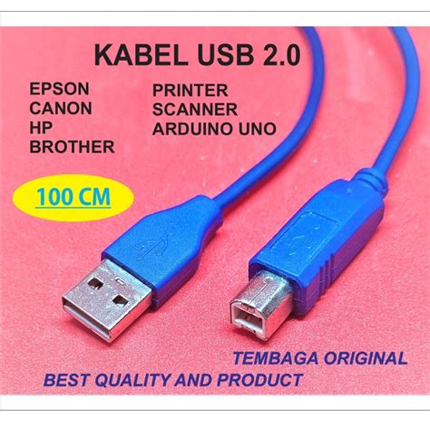 Jual Kabel Usb 2 0 Printer Epson Canon Hp Brother Scanner Arduino Uno 1m Shopee Indonesia