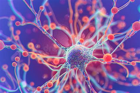 Neurons Brain Cells Neural Network 3d Illustration Stock